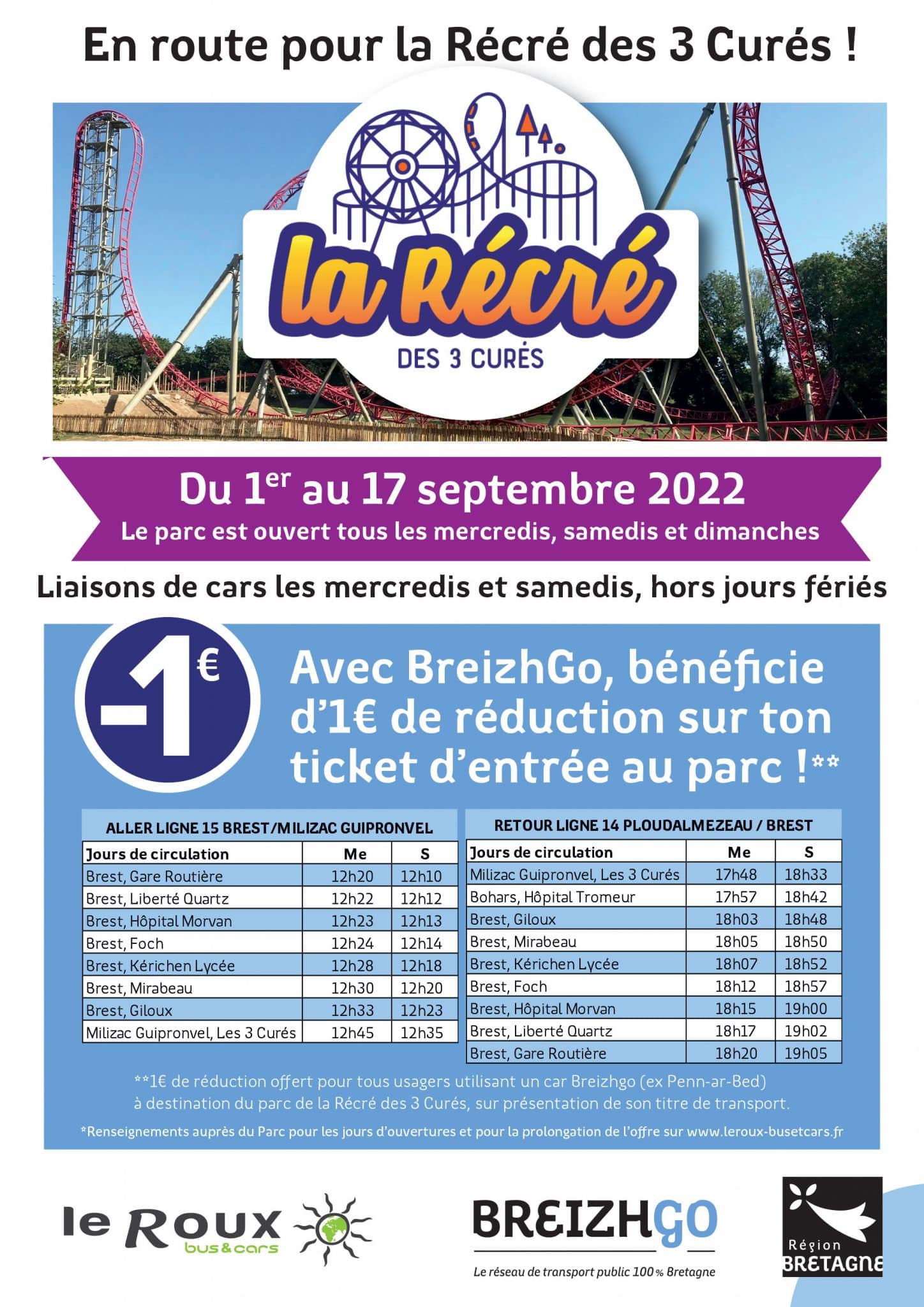 Première quinzaine de septembre à la Récré des 3 Curés - Le Roux bus & cars